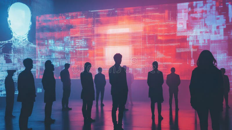 A Diverse Group of People Stands in Silhouette while Exploring an ...