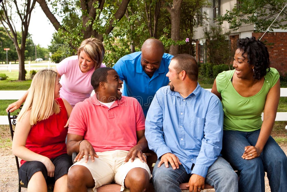 Diverse Group of People Talking and Laughing. Stock Photo - Image of ...