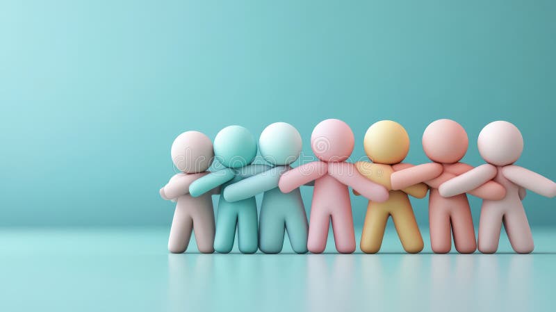 Diverse Group of People United in Row, Symbolizing Teamwork ...