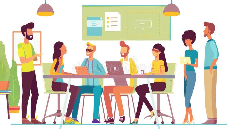 Diverse Group of People Working Together in a Creative Office Space ...