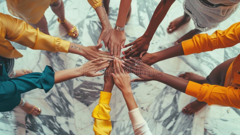 Hands in Unison. AI Generated Stock Photo - Image of together, teamwork ...