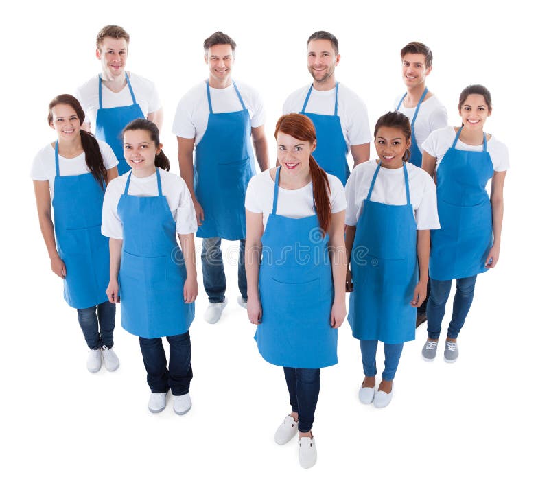 Group of cleaners with mop stock photo. Image of housework - 43862088