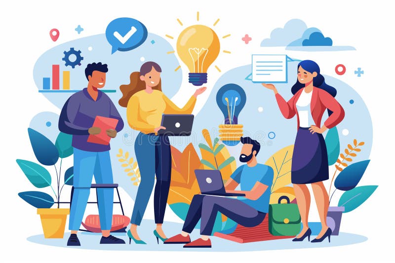 A Diverse Group of Professionals Collaborates on Innovative Ideas in a ...