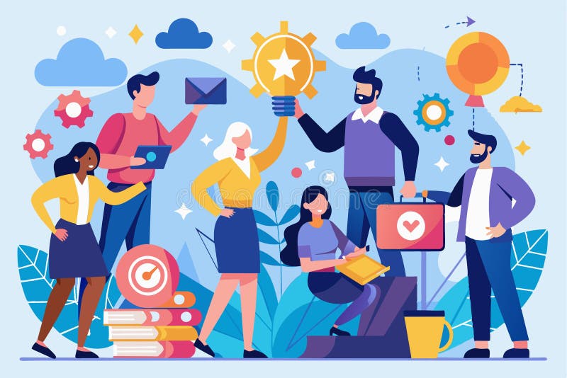 A Diverse Group of Professionals Collaborates, Sharing Creative Ideas ...