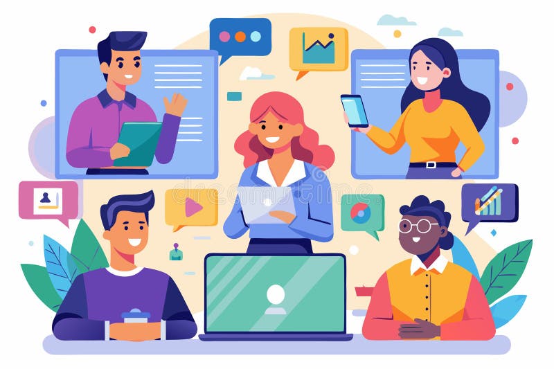 A Diverse Group of Professionals Collaboratively Engaging in Tech ...