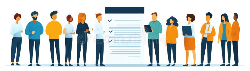 Diverse Group of Professionals Discussing Checklist, Representing ...