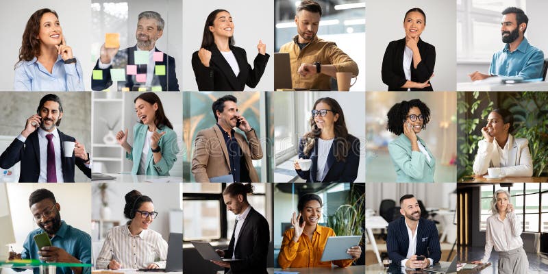 Diverse Group of Professionals Engaged in Various Work Stock Photo ...