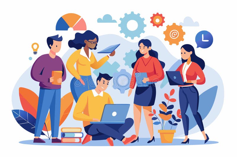 A Diverse Group of Professionals Engages Collaboratively in a Project ...