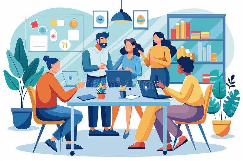 A Diverse Group of Professionals Engages in Discussion Around a ...