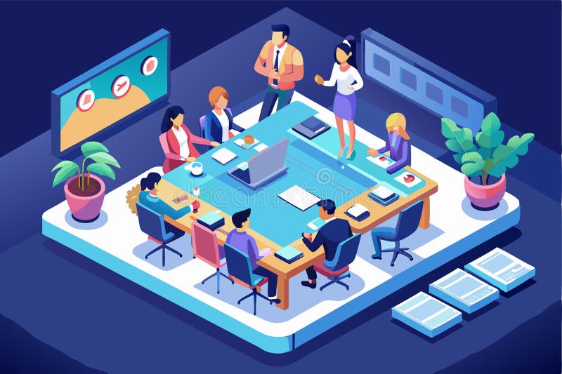 A Diverse Group of Professionals Engages in a Productive Meeting Around ...