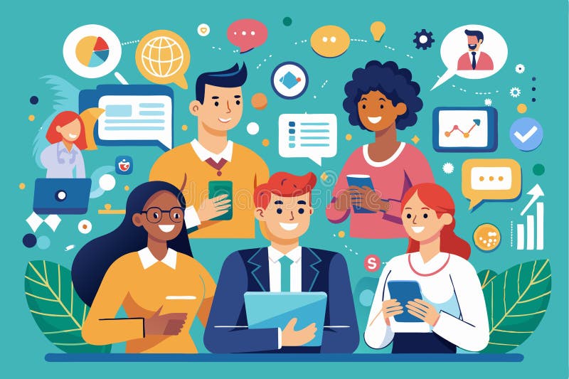 A Diverse Group of Professionals Engages in Team Communication Using ...