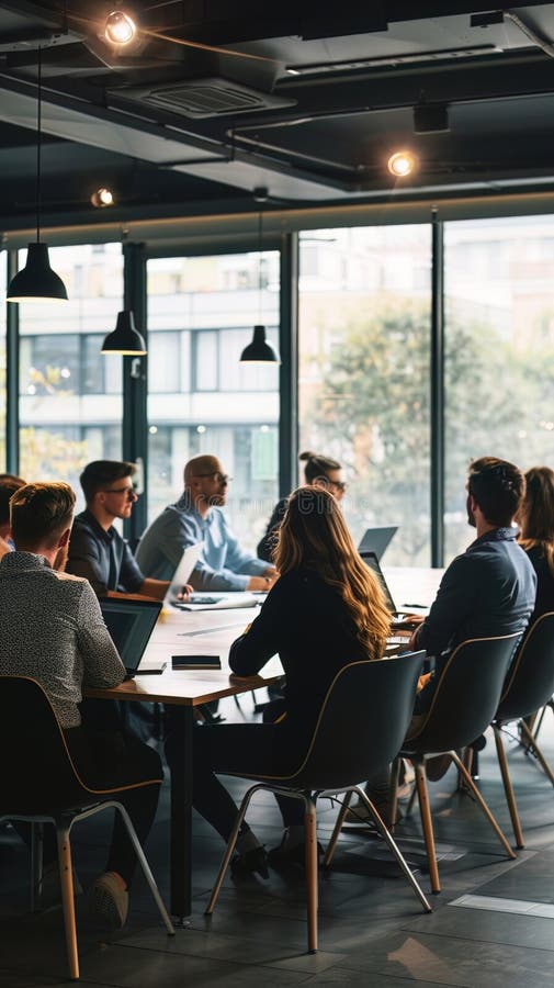 A Diverse Group of Professionals Gather Around a Table in a Modern ...