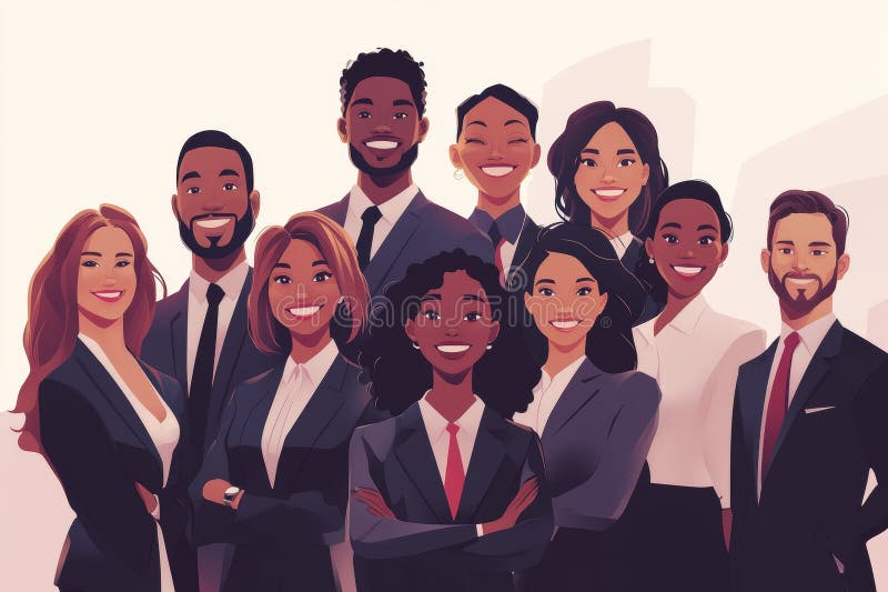 Diverse Group of Professionals Smiling in a Corporate Environment Stock ...