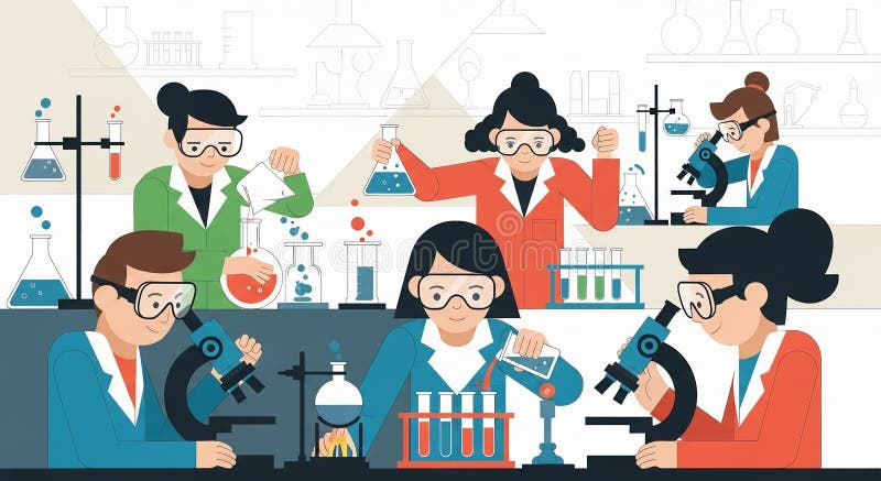 Diverse Group of Scientists in a Lab, Conducting Experiments with ...