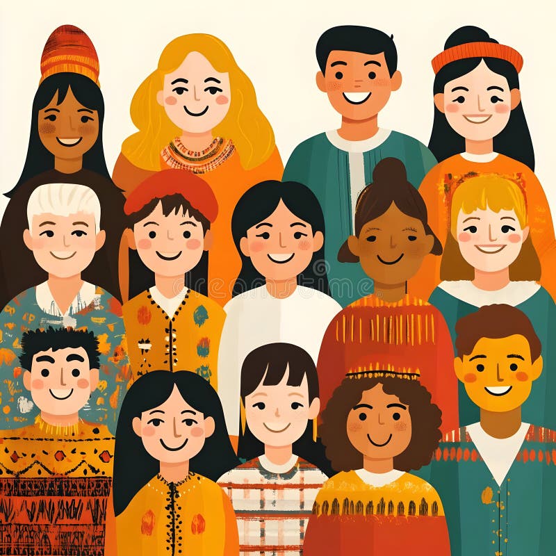 Diverse Group Smiling, Standing Together with Multicultural ...