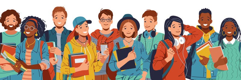 Diverse Students Embracing and Posing Together for Collage Project on ...