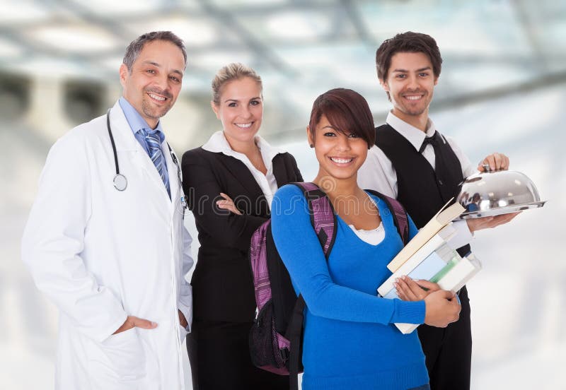 Diverse Group of Smiling Workers Stock Photo - Image of diversity ...