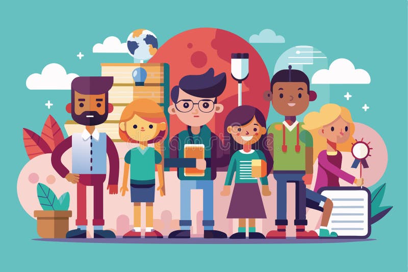 A Diverse Group of Students Collaborates in a Vibrant Classroom ...