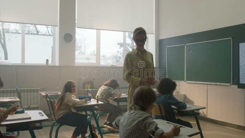 Students Doing Test at Lesson. Classmates Learning Together at ...