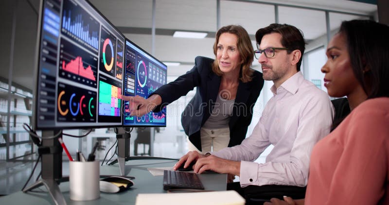 Diverse Group of Students Learning Business Analytics Stock Photo ...