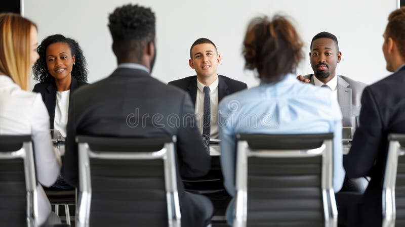 A Diverse Group of Students Participating in a Panel Interview Stock ...