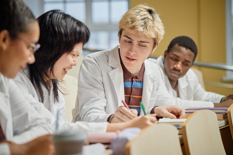 Diverse Group of Students Sitting in Lecture Stock Photo - Image of ...