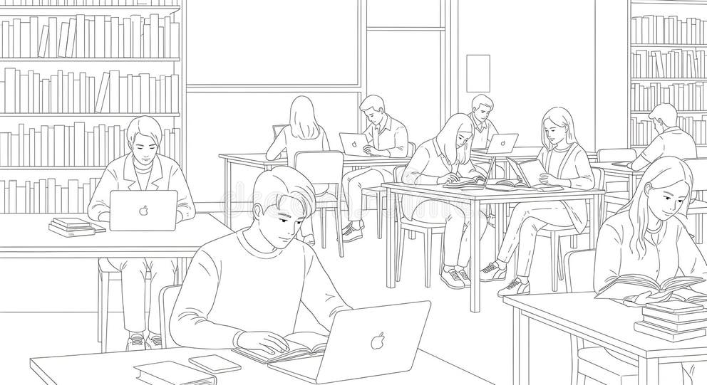 Students Group Working Stock Illustrations – 1,637 Students Group ...