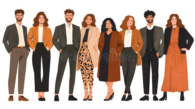 Diverse Group of Stylish Individuals in Business Attire. Stock ...