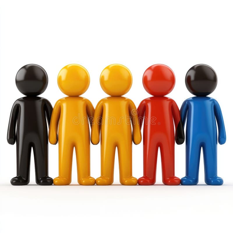 United Colorful Figures Holding Hands, Teamwork and Unity Concept Stock ...