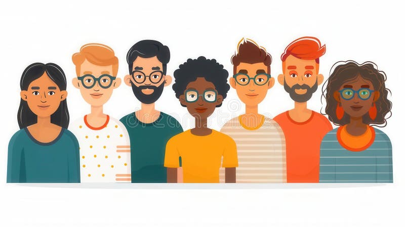 Diverse Group, Teamwork in Action, Flat Design Stock Illustration ...