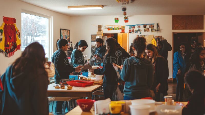 Diverse Group of Teenagers Participating in a Collaborative Cooking ...