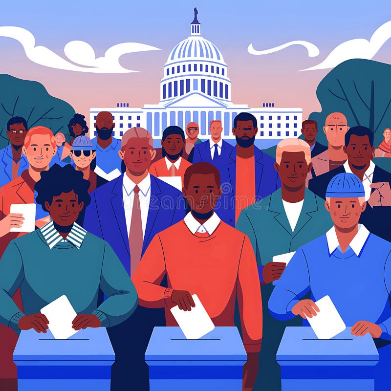 Diverse Group Voting in Front of U.S. Capitol Stock Photo - Image of ...