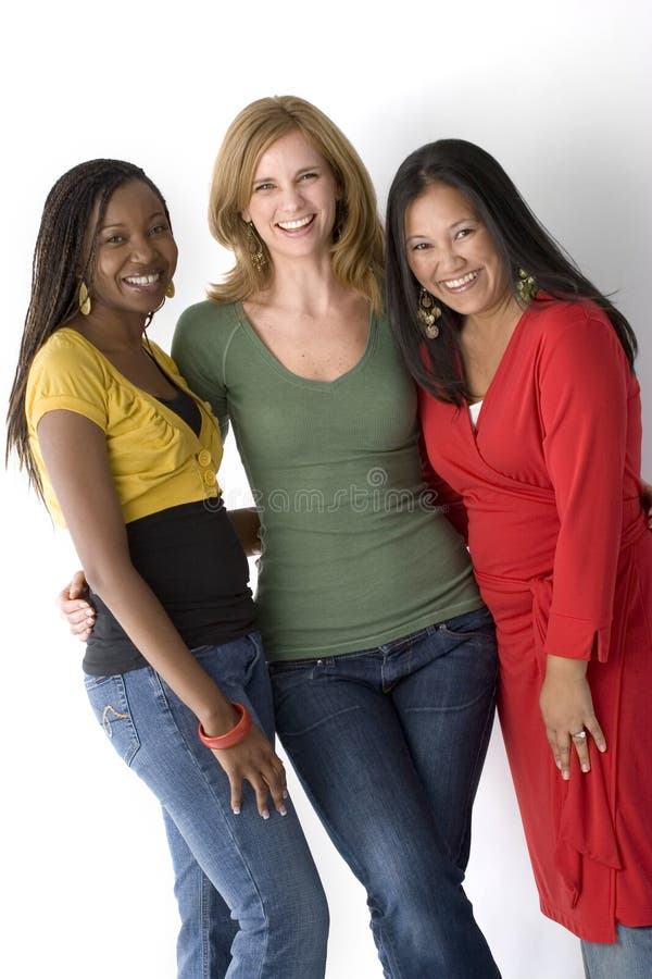 Diverse Group of Women Isolated on White. Stock Image - Image of ...