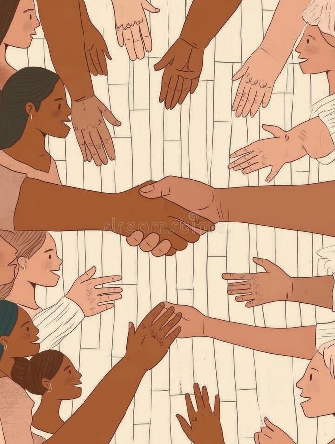 Diverse Group of Women Joining Hands in Unity and Collaboration. Stock ...