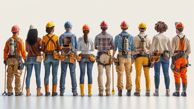 Diverse Group of Workers Celebrating Labor Day. AI Generated. Stock ...