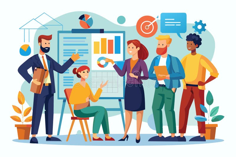 A Diverse Group of Workers Engages in a Collaborative Discussion Around ...