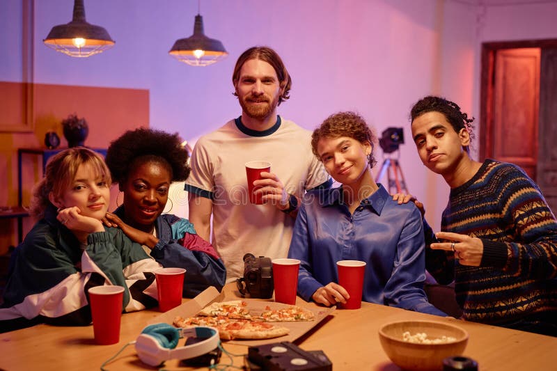 Diverse Group of Young People at House Party Stock Image - Image of ...