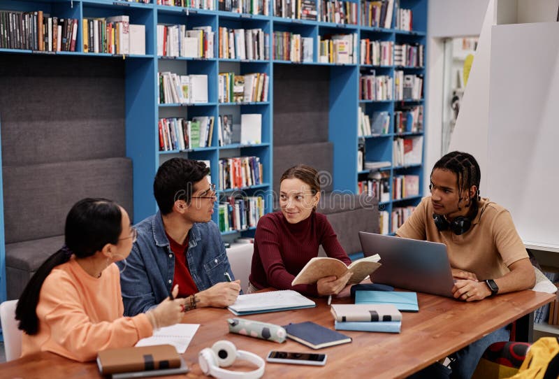 Diverse Group of Young People Studying Together Stock Image - Image of ...