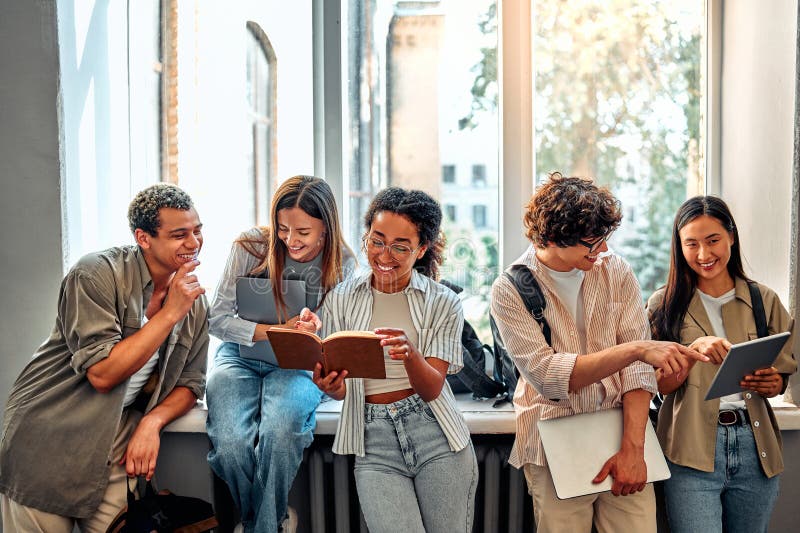 A Diverse Group of Young Students Stock Photo - Image of classmates ...