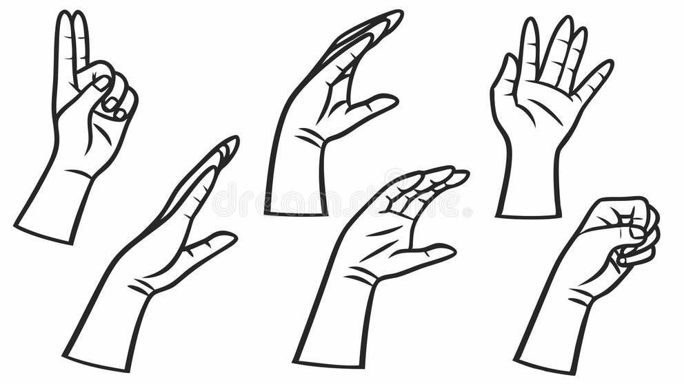 Diverse Hand Gestures for Communication and Interaction, Vector Design ...