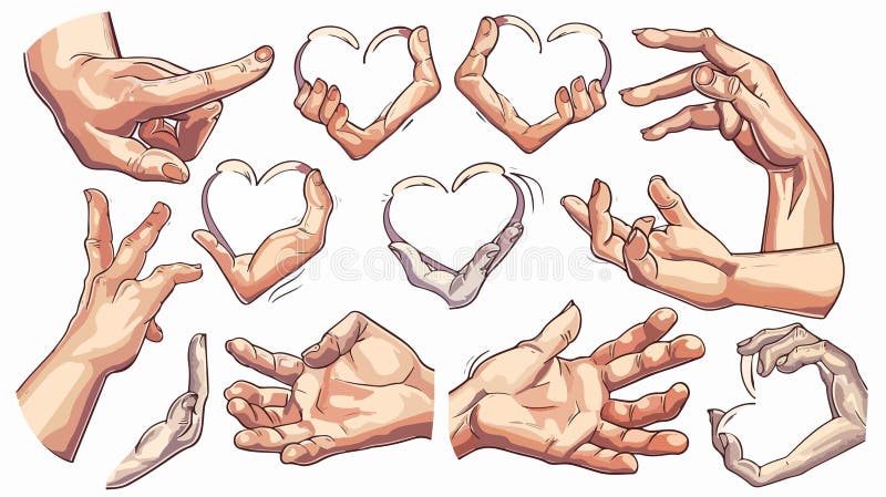 Diverse Hand Gestures with Intertwined Fingers in Unity Stock Vector ...