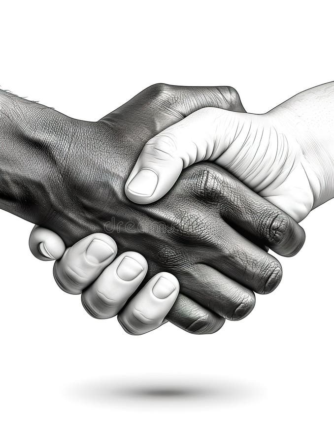 Diverse Hands in Handshake Symbolizing Unity and Cooperation Stock ...