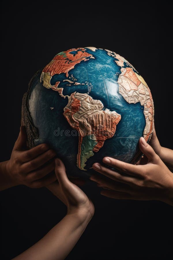 Diverse Hands Holding Globe, Showcasing Unity Stock Illustration ...
