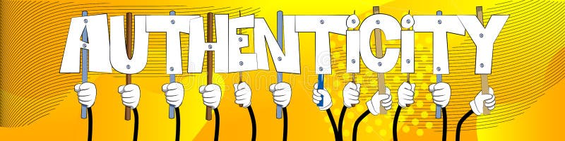 Authenticity - Vector Illustrated Comic Book Style Phrase. Stock Vector ...