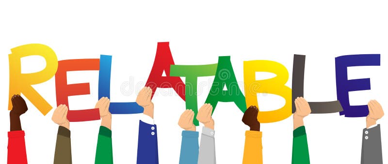 Hands Holding the Word Relatable. Stock Vector - Illustration of ...