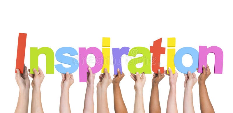 Diverse Hands Holding the Word Inspiration Stock Image - Image of human ...