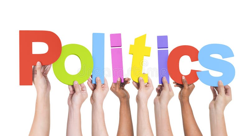 Diverse Hands Holding the Word Politics Stock Image - Image of ...
