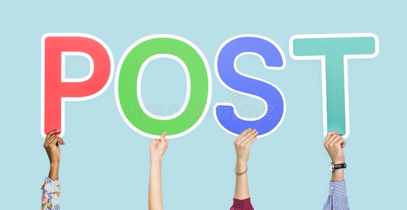 Diverse Hands Holding the Word Post Stock Image - Image of arms ...