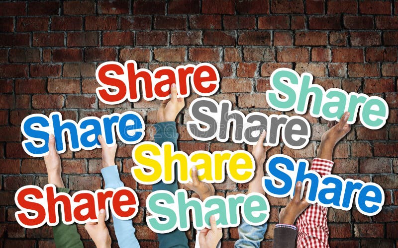 Diverse Hands Holding the Word Share Stock Image - Image of connecting ...