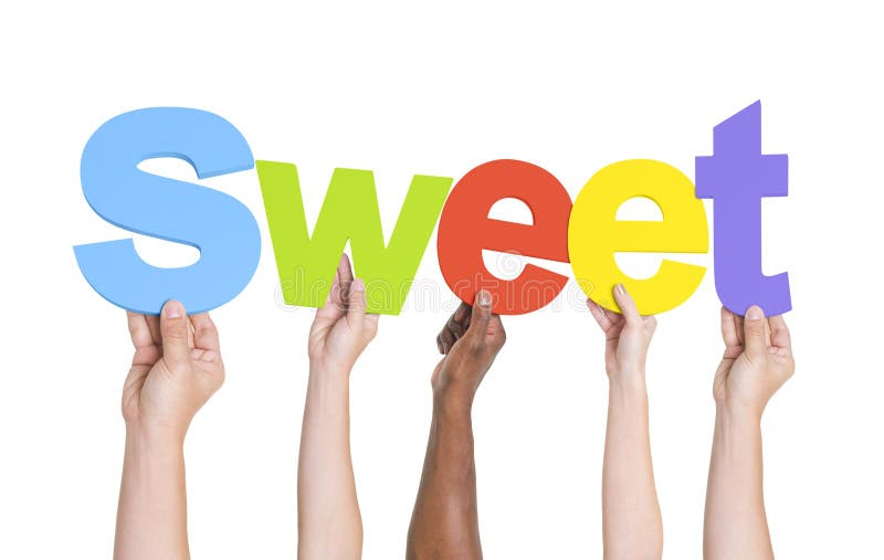 The Word Sweet Written by Chocolate on White Stock Image - Image of ...